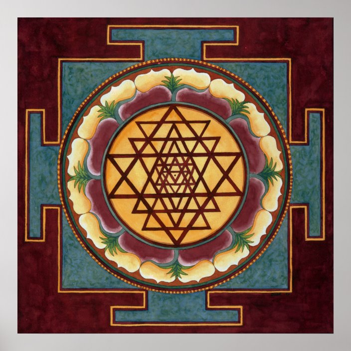 Sri Yantra water color Poster | Zazzle.com