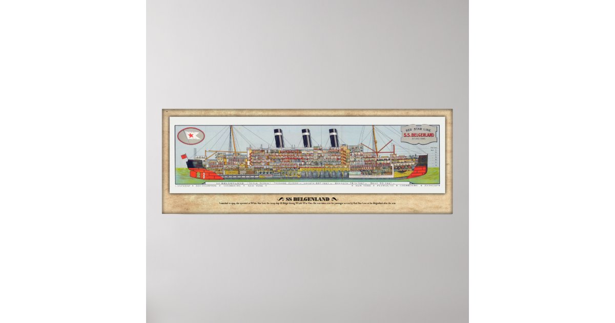 SS Belgenland Cutaway Poster | Zazzle