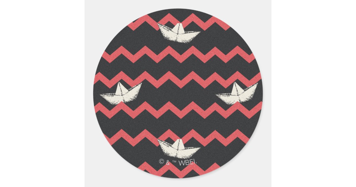 SS Georgie Boat Chevron Pattern Classic Round Sticker | Zazzle