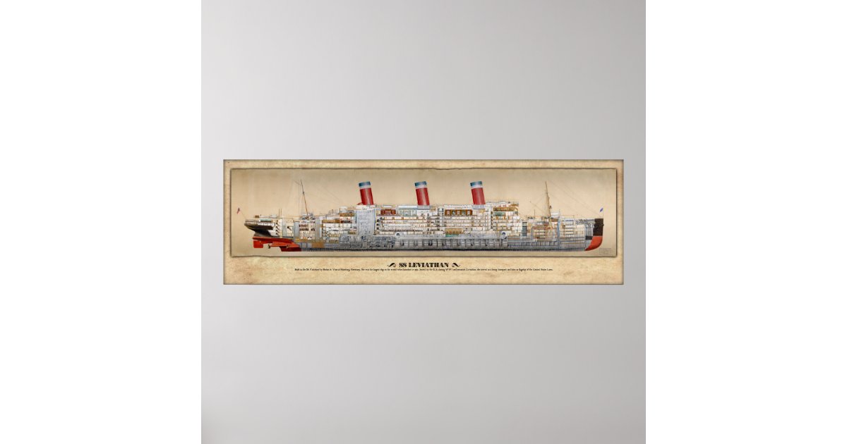 SS Leviathan Inboard Profile/Cutaway Poster | Zazzle