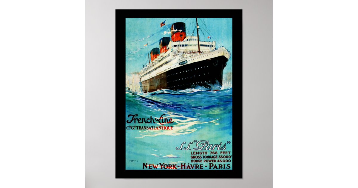 ss Paris ~ French Line Poster | Zazzle
