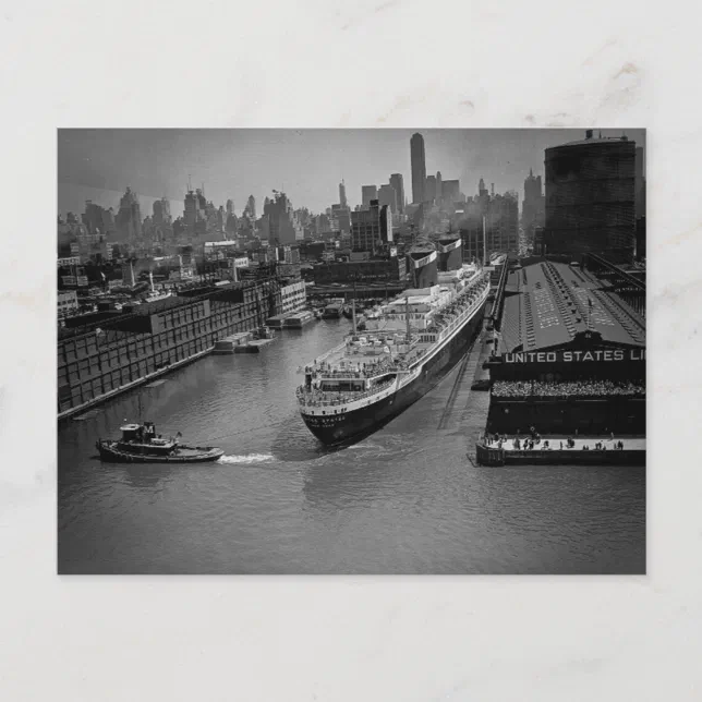 SS United States at Pier in New York City Postcard | Zazzle