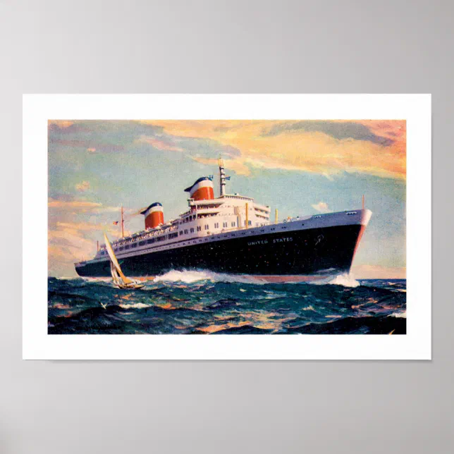 ss United States at Sea Poster | Zazzle