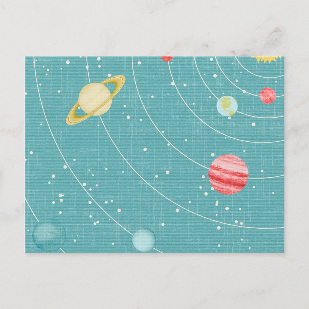 SSP CARTOON KIDS SOLAR SYSTEM PAPER PLANETS STARS POSTCARD | Zazzle