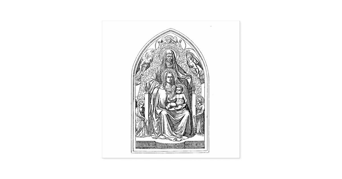 St. Anne with Blessed Virgin Mary Jesus Catholic Rubber Stamp | Zazzle