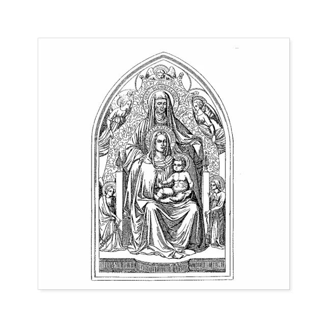 St. Anne with Blessed Virgin Mary Jesus Catholic Rubber Stamp | Zazzle
