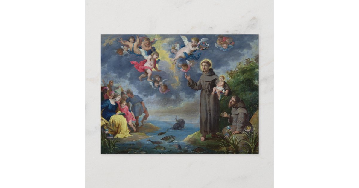 St. Anthony of Padua Preaching to the Fish Postcard | Zazzle.com