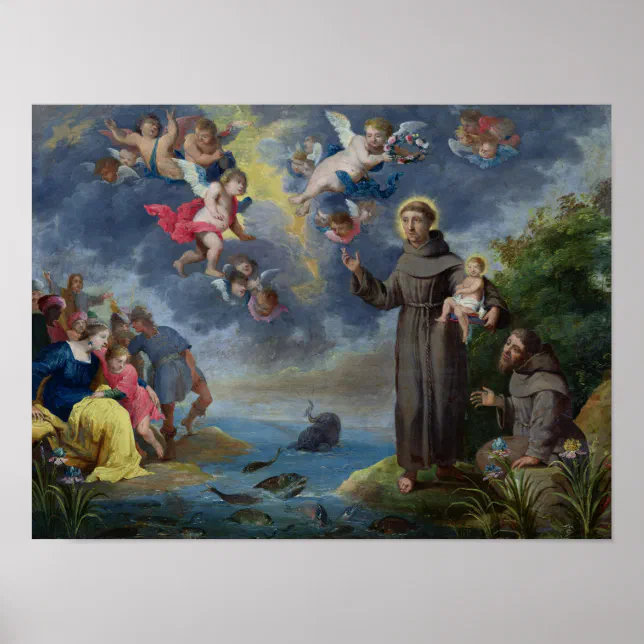 St. Anthony of Padua Preaching to the Fish Poster | Zazzle