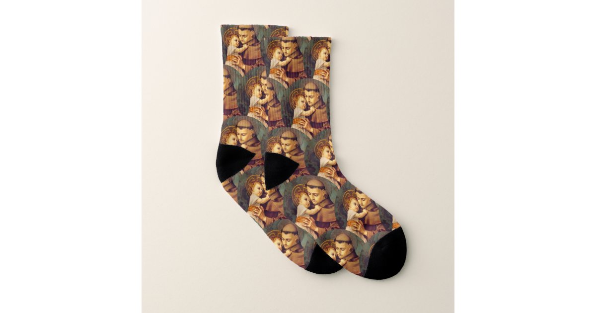 St. Anthony of Padua with Baby Jesus Socks | Zazzle
