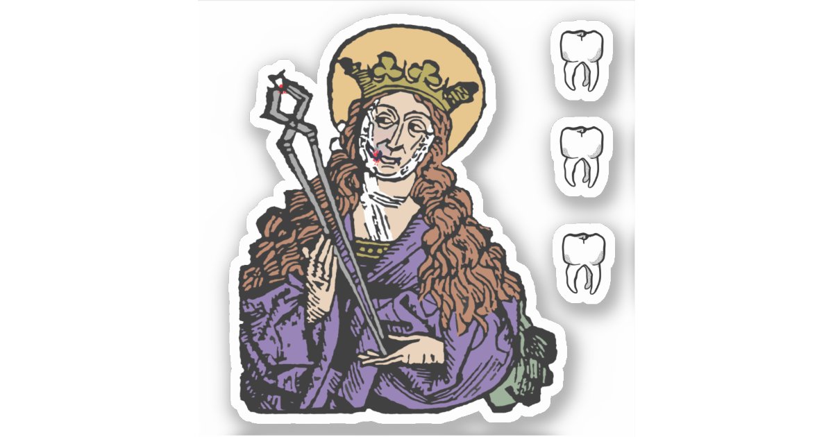 St. Apollonia with Pulled Tooth (Nuremberg) - 1-Up Sticker | Zazzle