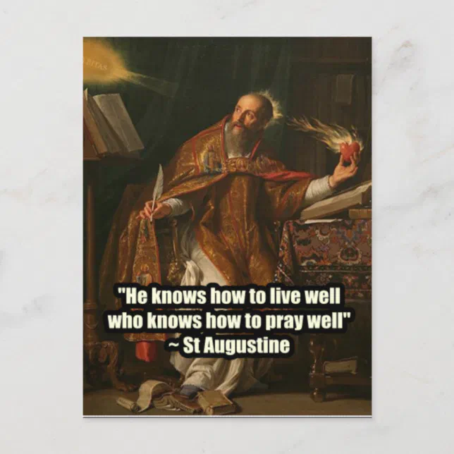 St. Augustine Catholic Spiritual Quote Postcard | Zazzle