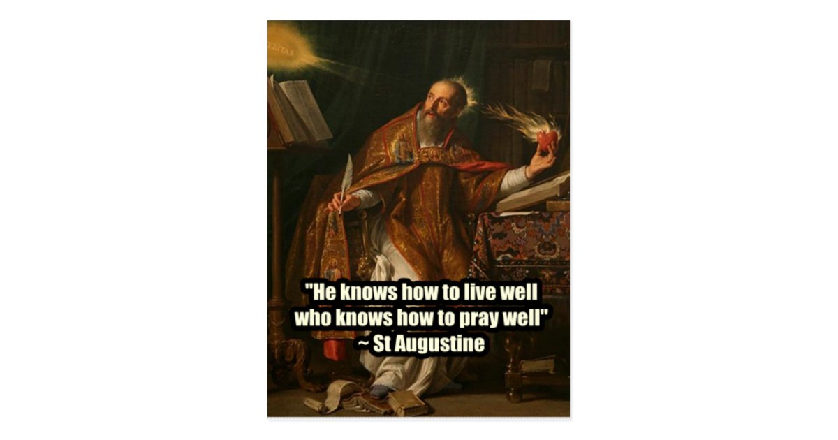 St. Augustine Catholic Spiritual Quote Postcard | Zazzle.com