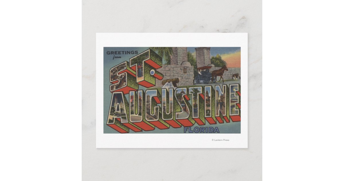 St. Augustine, Florida - Large Letter Scenes Postcard | Zazzle