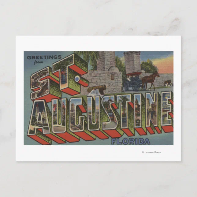 St. Augustine, Florida - Large Letter Scenes Postcard | Zazzle