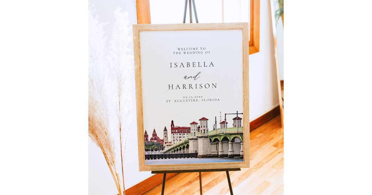 ST AUGUSTINE Florida Skyline Wedding Welcome Poster | Zazzle
