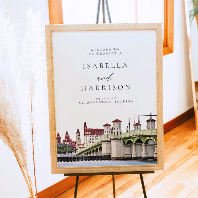 ST AUGUSTINE Florida Skyline Wedding Welcome Poster | Zazzle