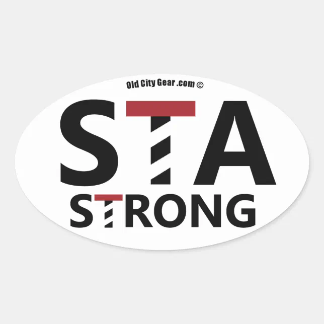 St. Augustine, Florida - STA STRONG Oval Sticker | Zazzle