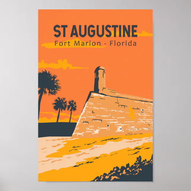 St Augustine Florida Travel Art Vintage Poster | Zazzle