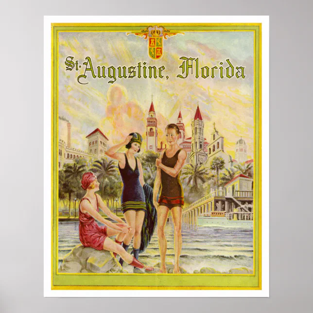 St. Augustine Florida vintage 1920s illustration Poster | Zazzle