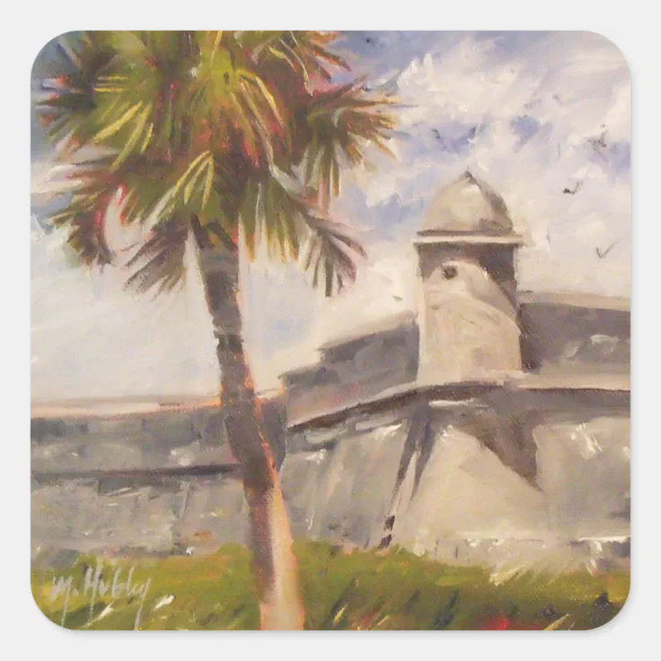 St. Augustine Fort - Castillo de san Marcos Square Sticker | Zazzle