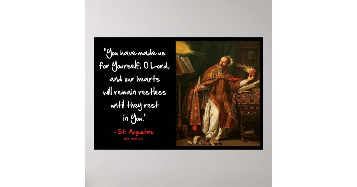St. Augustine - Restless Heart Quote Poster | Zazzle