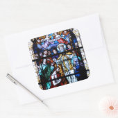 St. Augustine Stained Glass Square Sticker | Zazzle