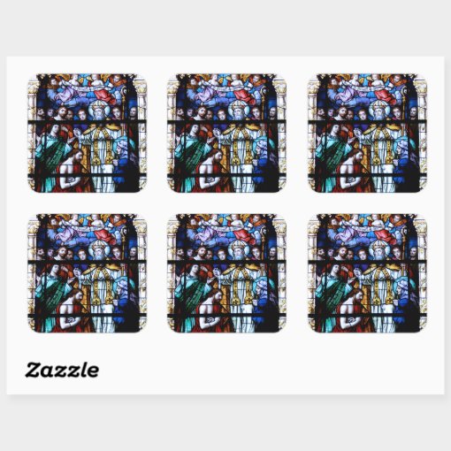 St. Augustine Stained Glass Square Sticker | Zazzle