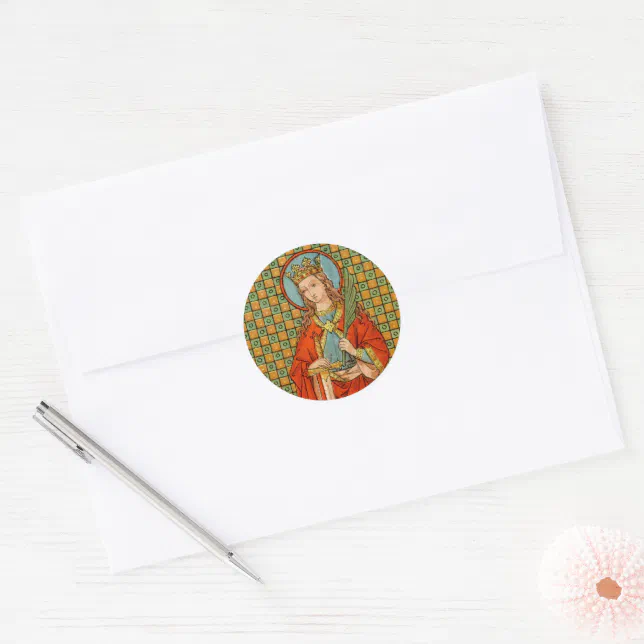 St. Barbara (JP 01) Classic Round Sticker | Zazzle