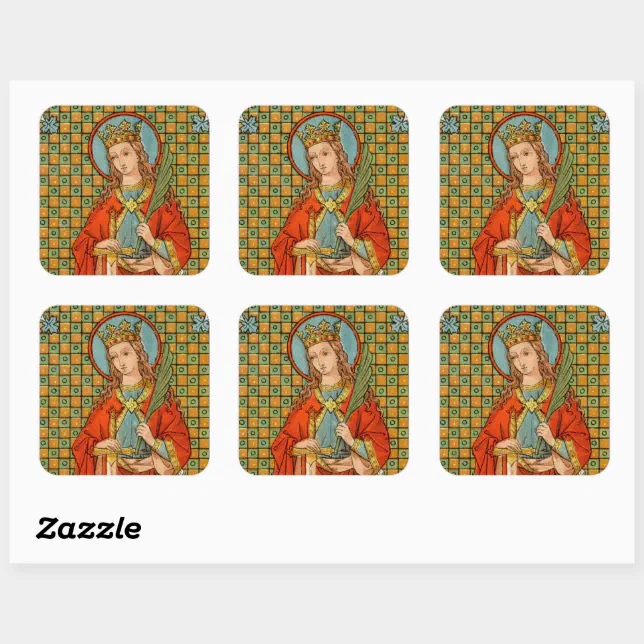 St. Barbara (JP 01) Square Sticker | Zazzle