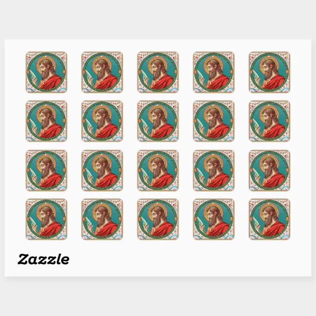 St. Bartholomew the Apostle (JMAS 03) Square Sticker | Zazzle