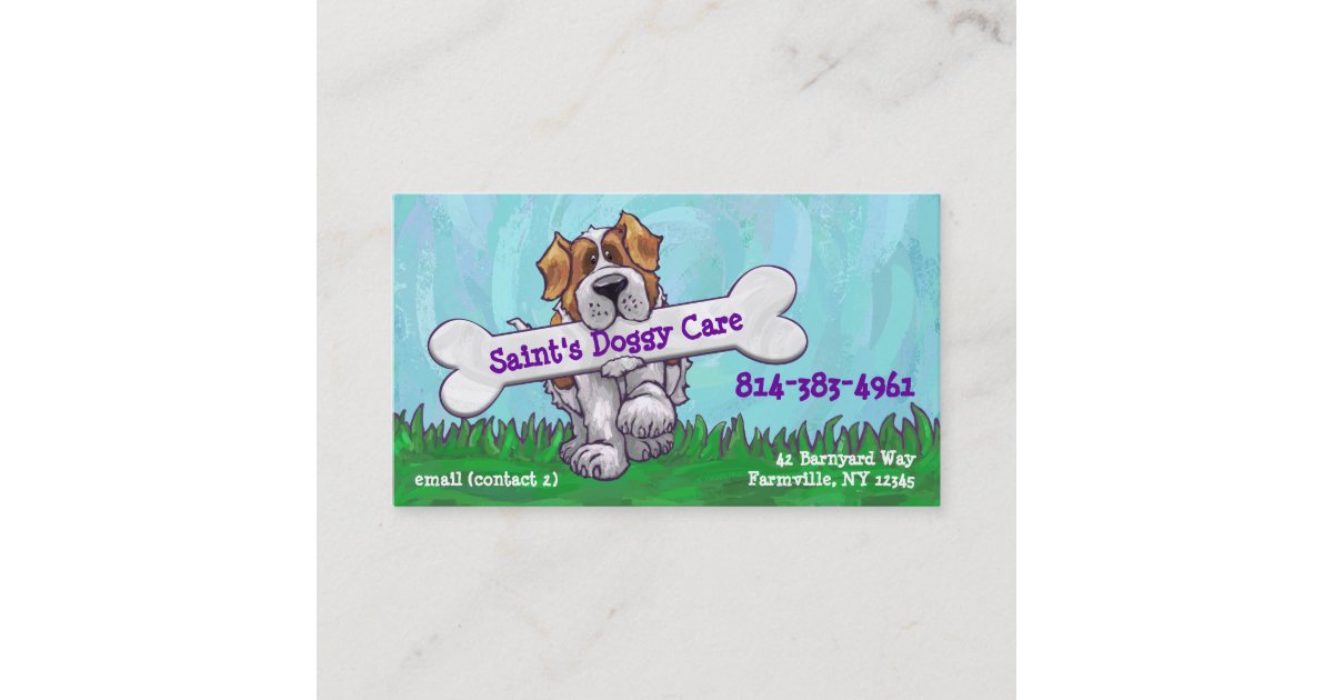 St. Bernard with a Bone Business Cards | Zazzle