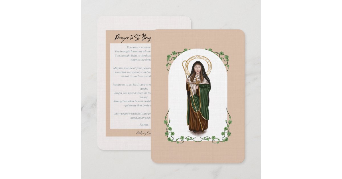 St. Brigid of Kildare Prayer Card | Zazzle