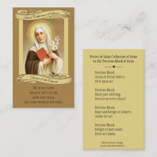 St. Catherine of Siena Holy Card | Zazzle