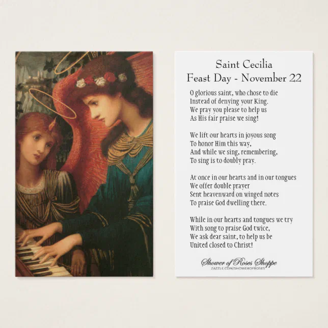 St. Cecilia Prayer Musicians Vintage Holy Card | Zazzle