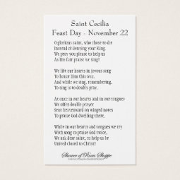St. Cecilia Prayer Musicians Vintage Holy Card | Zazzle