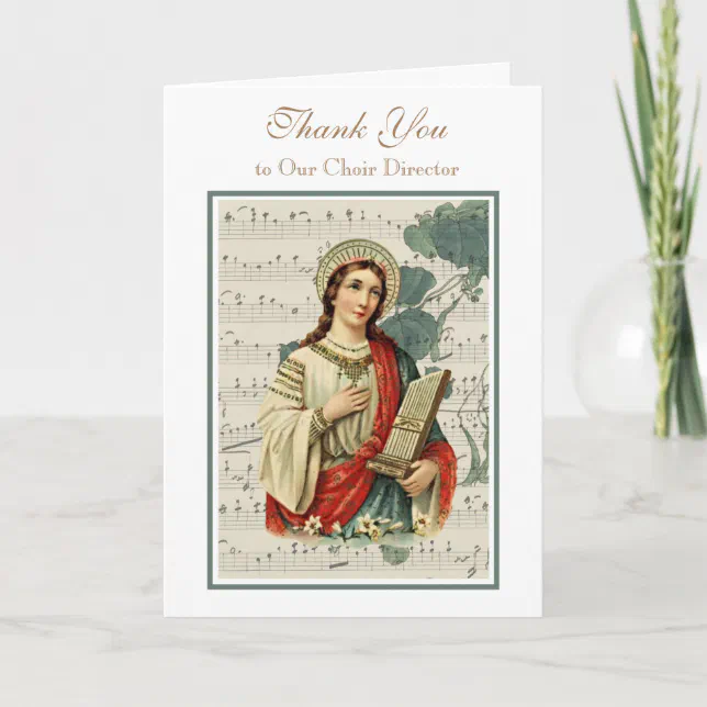 St. Cecilia Religious Choir Organ Director Teacher Card | Zazzle