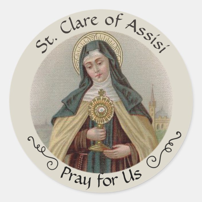 St Clare Of Assisi Classic Round Sticker