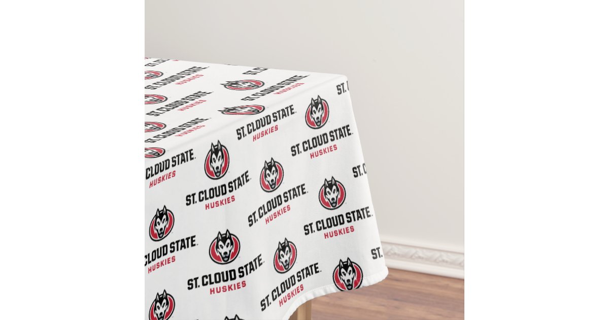 St. Cloud State Huskies Mascot Logo & Text Tablecloth | Zazzle
