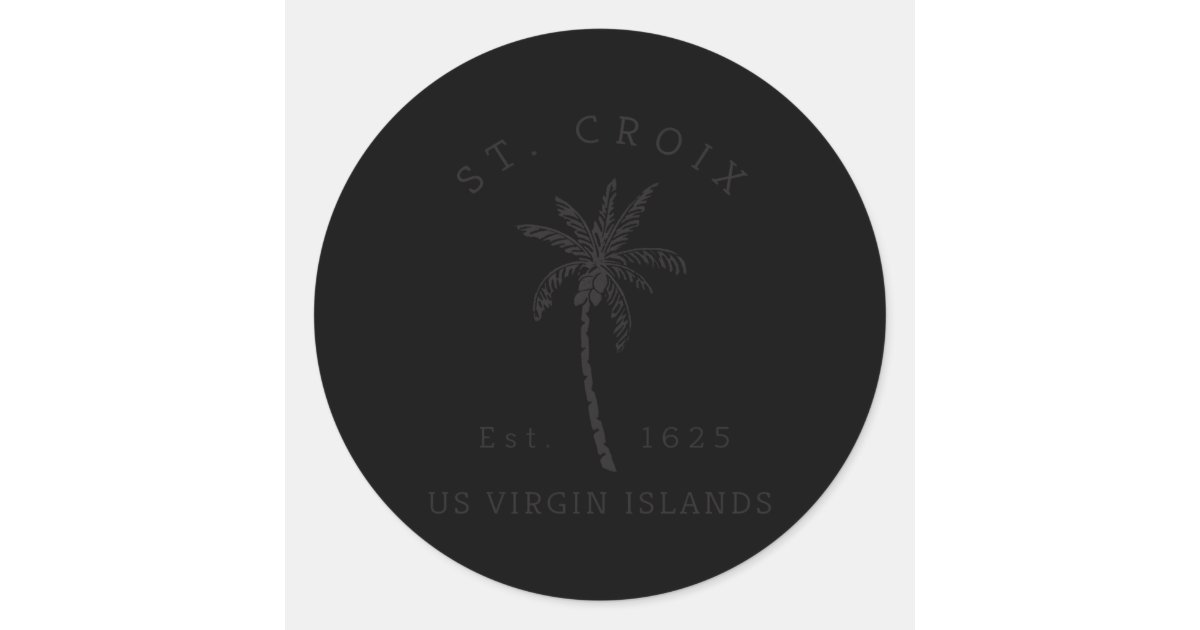 St Croix Usvi Beach Palm Tree Novelty Classic Round Sticker | Zazzle