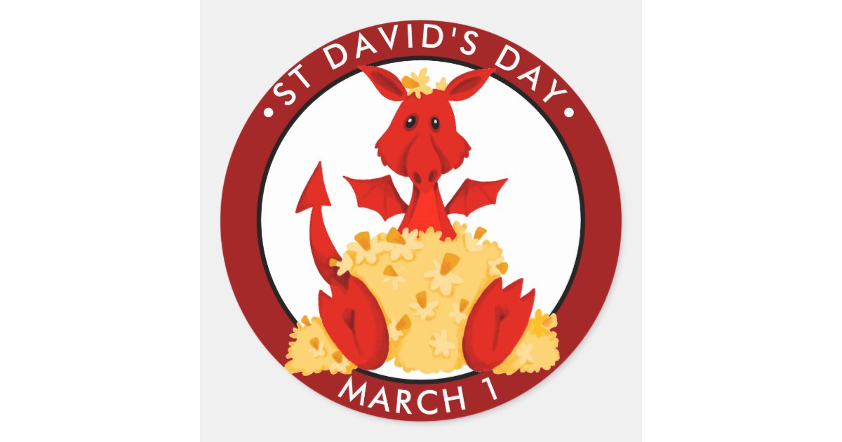 St. David’s Day Classic Round Sticker | Zazzle