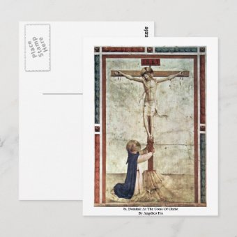 St. Dominic At The Cross Of Christ By Angelico Fra Postcard | Zazzle