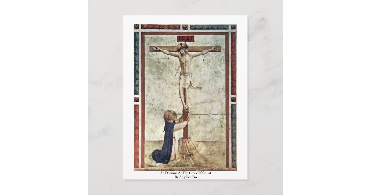 St. Dominic At The Cross Of Christ By Angelico Fra Postcard | Zazzle