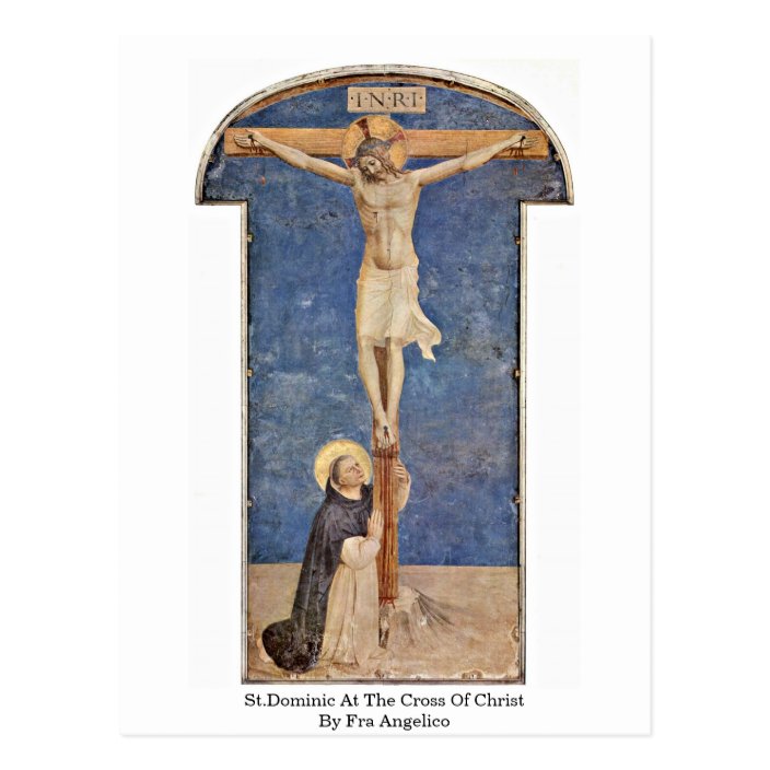 St.Dominic At The Cross Of Christ By Fra Angelico Postcard | Zazzle.com