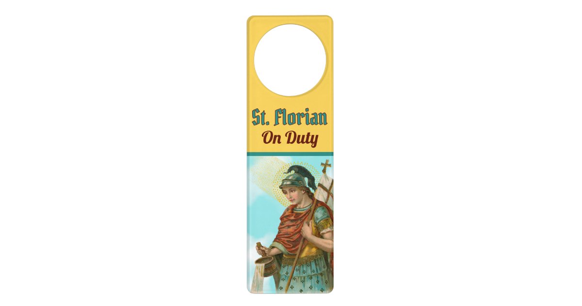 St. Florian with Bucket (Clear Skies; M 019) Door Hanger | Zazzle