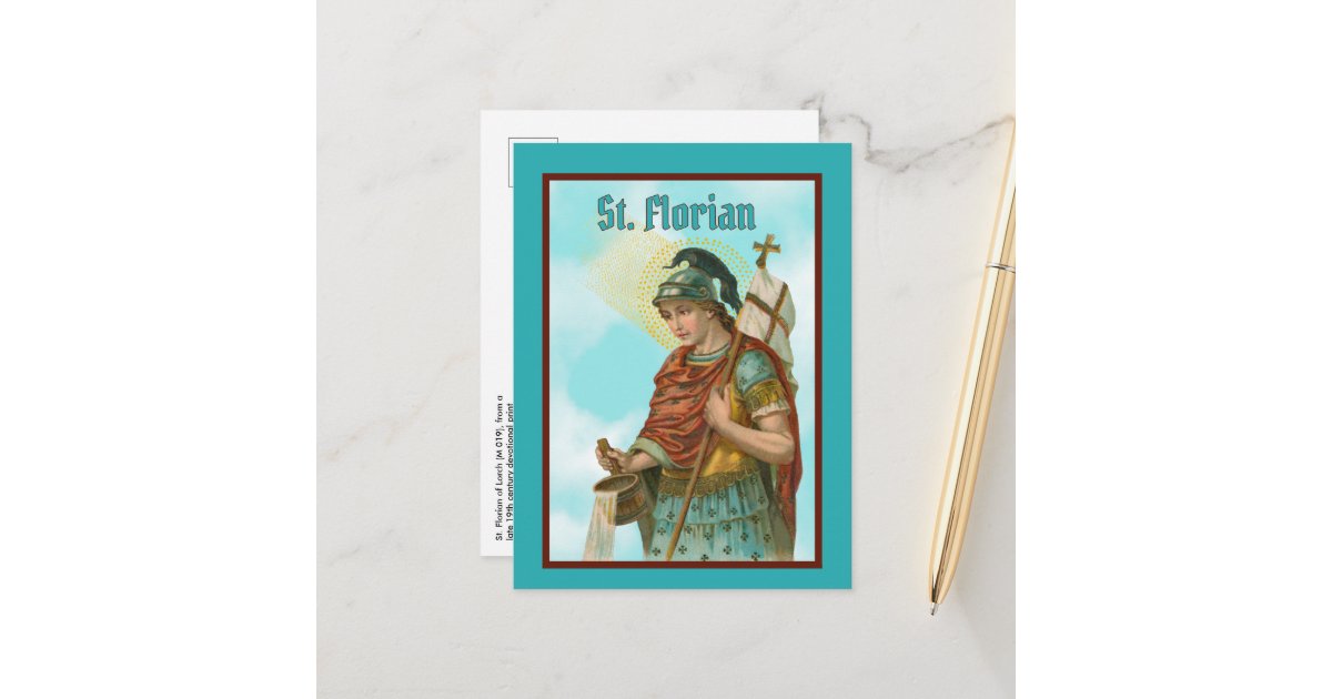 St. Florian with Bucket (Clear Skies; M 019) Postc Postcard | Zazzle