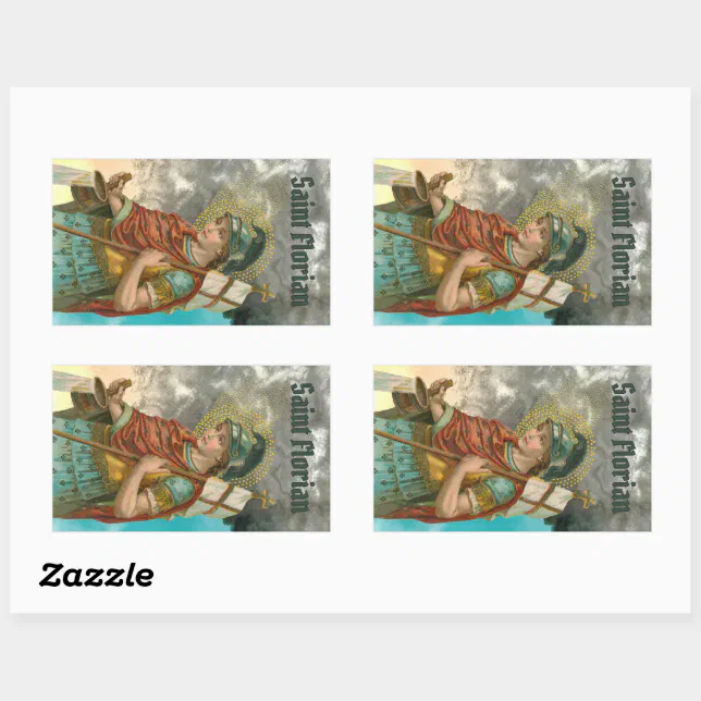 St. Florian with Bucket (Smoke; M 019) Rectangular Sticker | Zazzle