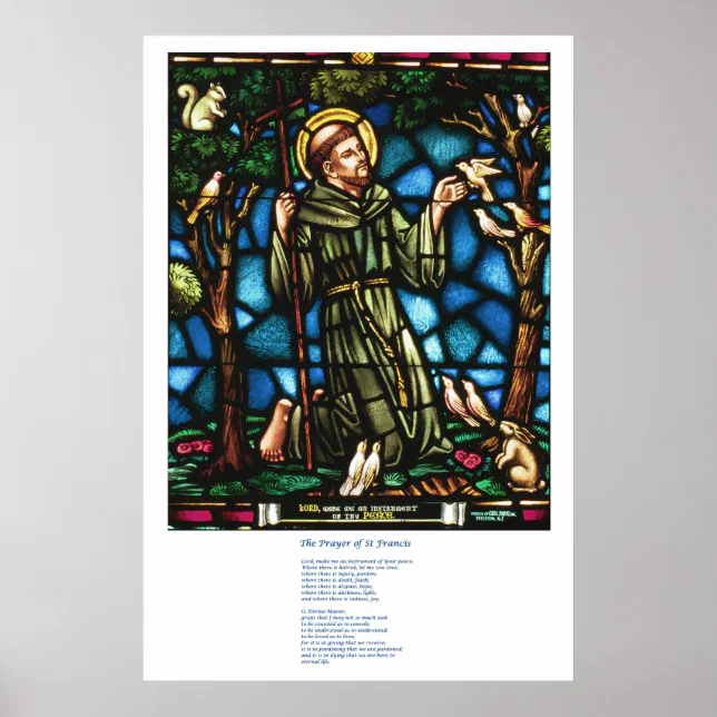 St Francis and the St Francis Peace Prayer Poster | Zazzle