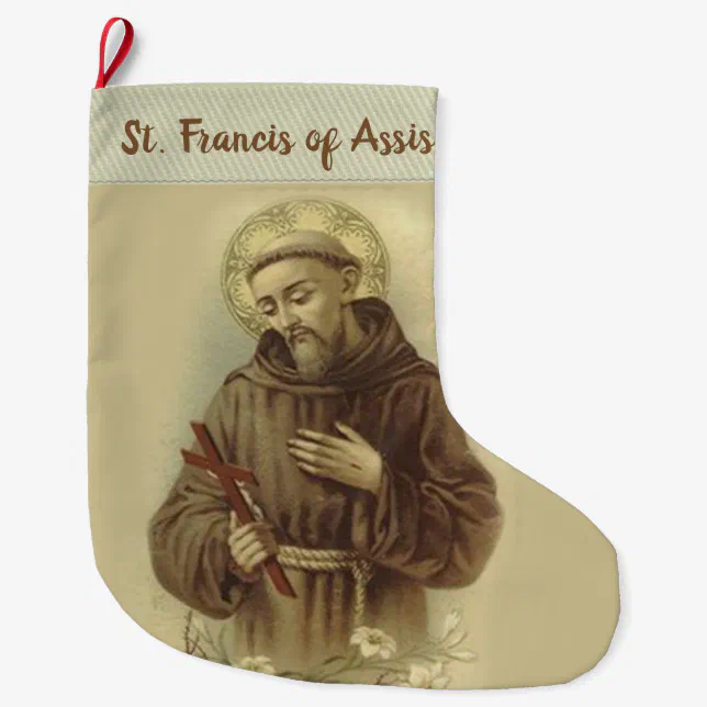St. Francis of Assisi Large Christmas Stocking | Zazzle
