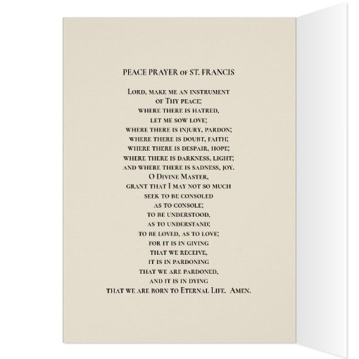 St. Francis of Assisi Peace Prayer Religious | Zazzle
