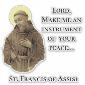 St. Francis of Assisi Peace Prayer Sticker | Zazzle